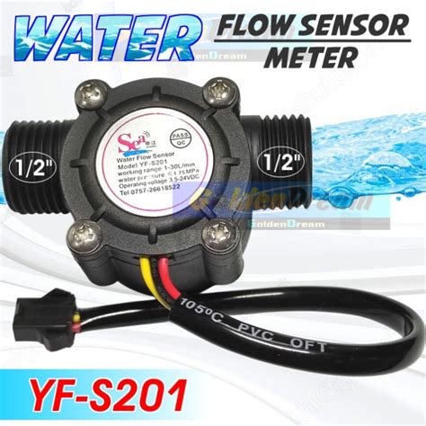 Jual Yf S201 Water Flow Sensor Aliran Air Hall 1 2 1 2 Inch 1 30 L Min Sea Yf S201 Precision