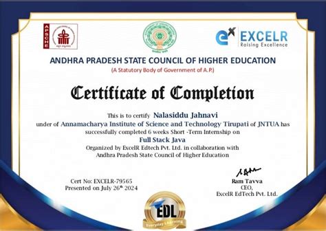 nalasiddu jahnavi on linkedin completion of full stack java in excelr
