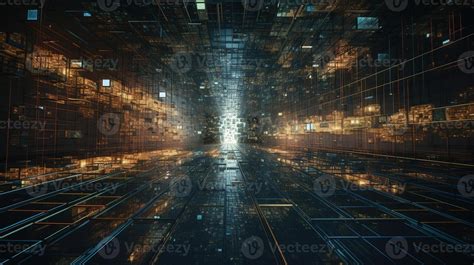 3d Rendering Abstract Digital Technology Background Network Connection Structure Digital Data