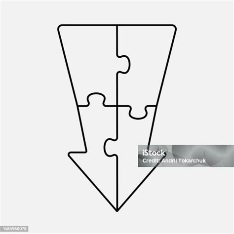 4단계를 위한 다이어그램 인포그래픽 아래쪽 화살표 퍼즐 0명에 대한 스톡 벡터 아트 및 기타 이미지 0명 4가지 개체 개념 Istock