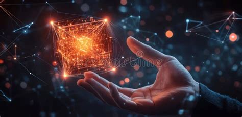 A Hand Grasping A Futuristic Ai Cube Depicting Digital Transformation And Business Innovation