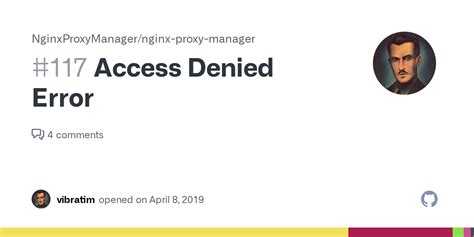 Access Denied Error · Issue 117 · Nginxproxymanagernginx Proxy