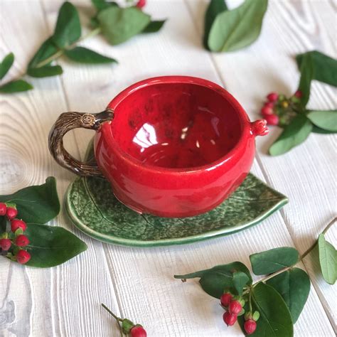 Чайная пара Гранат с листочком заказать на Ярмарке Мастеров 9aj5tru Чайные пары Москва