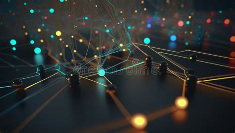 Background Futuristic Blockchain Pattern On Dark Background Ai