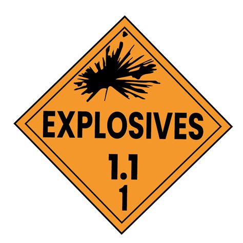 Class 1 1b Explosives Hazmat Placard Decal Or Magnetic Sign Placard Usdot Vinyl Stickers