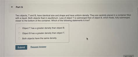 Solved Part GTwo Objects T And B Have Identical Size And Chegg Com
