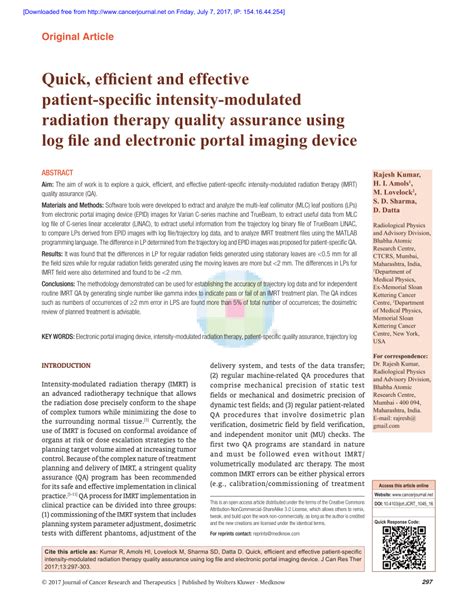 Pdf Quick Efficient And Effective Patient Specific Intensity