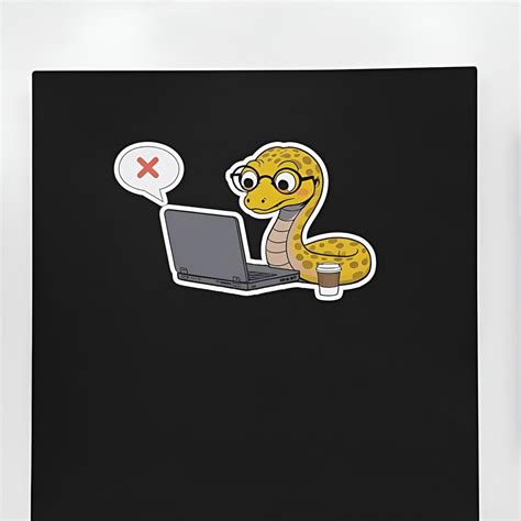 Funny Python Sticker For Programmer Python Developer Decal Cute Snake Badge Python Coder T