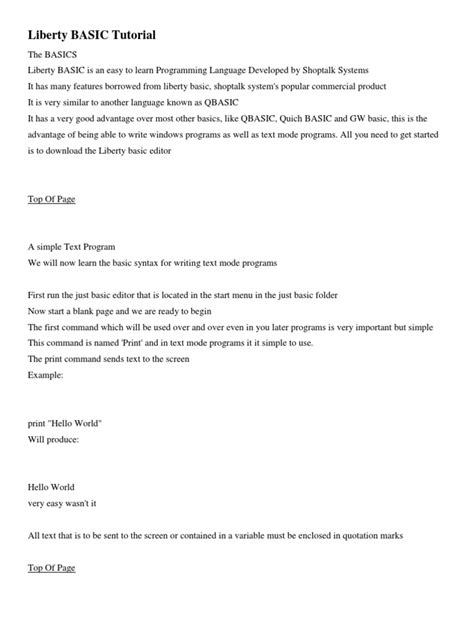 Liberty Basic Tutorial Pdf Basic Integer Computer Science