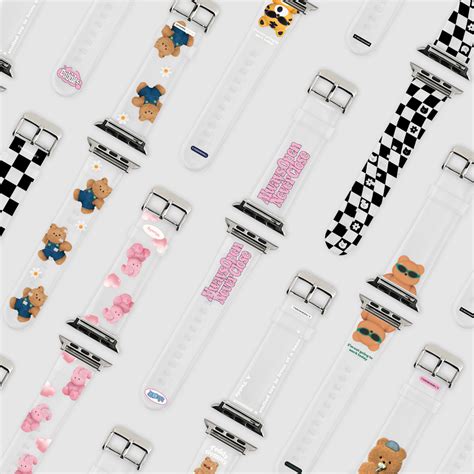 애플워치스트랩 모음전 8 7 6 5 4 3 2 1 Se Se2 밴드 투명 케이스 시계줄 줄질 Applewatch 실리콘 패턴