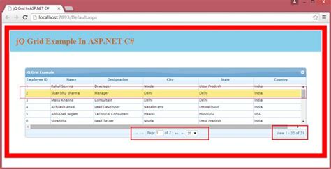 JqGrid In ASP Net C