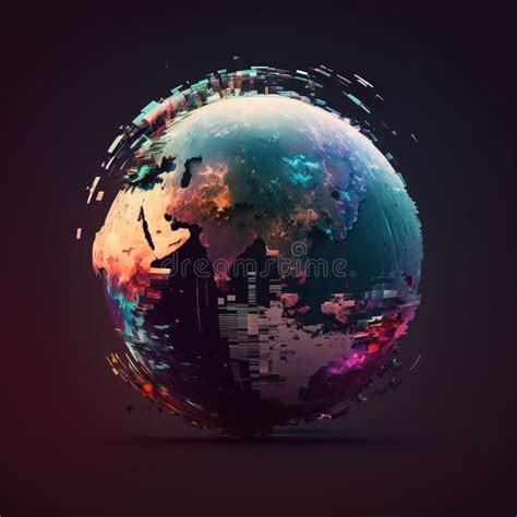 High Speed Data Processing And Planet Earth Stock Illustration