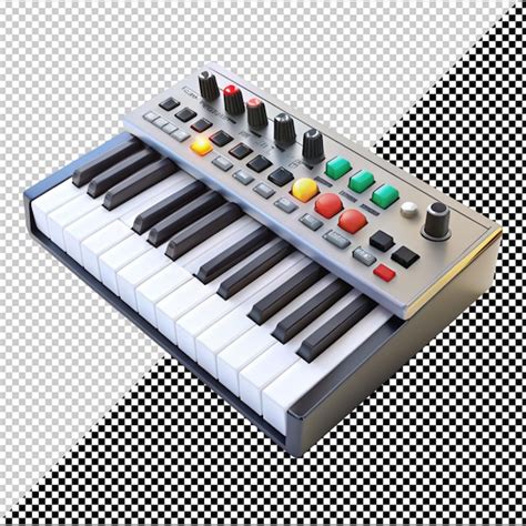 Premium Psd 3d Synthesizer With Buttons