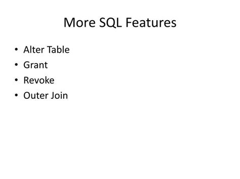 Ppt More Sql Features Powerpoint Presentation Free Download Id
