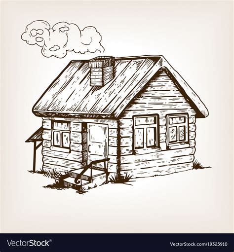 Как нарисовать деревенский дом карандашом поэтапно