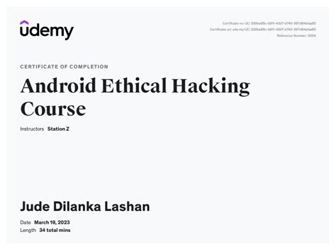 Cybersecurity Ethicalhacking Androidsecurity Penetrationtesting Udemy… Jude Dilanka Lashan