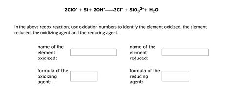 Solved 2clo Si 2oh Longrightarrow2cl Sio32 H2oin The