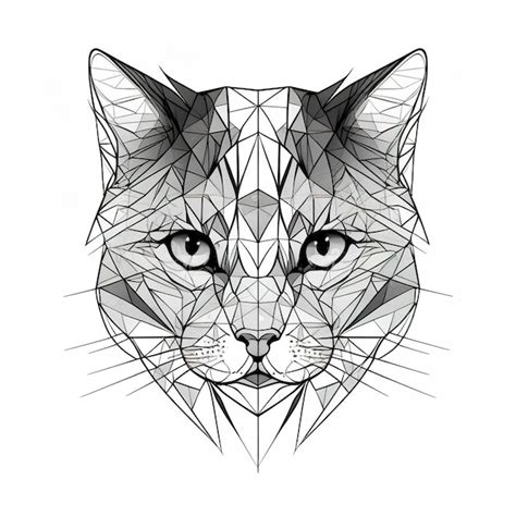 Premium Photo Cat Stylized Triangle Polygonal Model Contour For