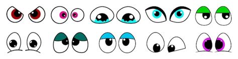 Premium Vector Goggle Eyes Icons In Cartoon Style Cute Comical Eyes