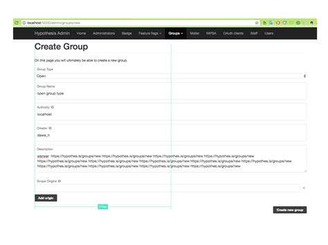 ux ui improvements to create new group admin form · issue 534 · hypothesis product backlog · github