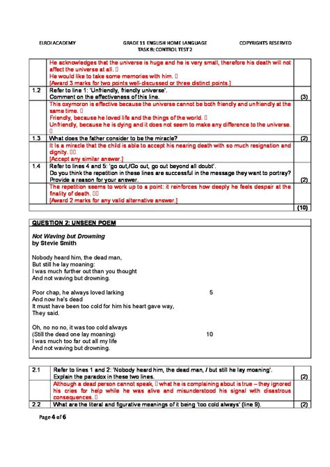 2021 Grade 11 English Home Language Task 8 Assignment • Teacha