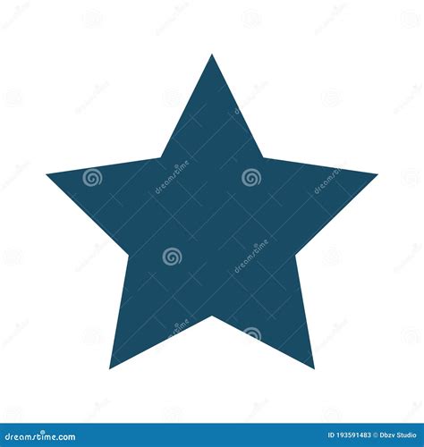 High Quality Dark Blue Flat Star Icon On White Background Stock