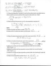 Stoichiometry Lab 2 Pdf Course Hero