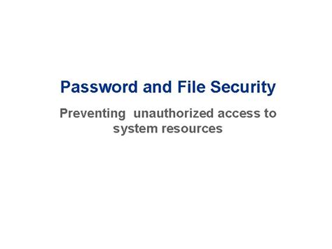 Password And File Security Preventing Unauthorized Access To