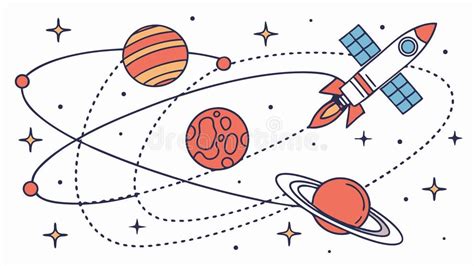 Planets And Rocket Space Exploration And Cosmic Travel Vector Design Generative Ai Stock Vector