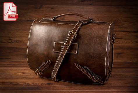 Выкройка кожаная сумка мессенджер под документы и ноутбук