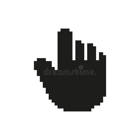 Pixelated Hand Cursor Icon Digital Navigation And User Interface Interaction Symbol Stock