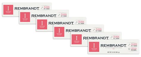 PACK OF 6 - Rembrandt Intense Stain Whitening Toothpaste Mint 3.5 oz