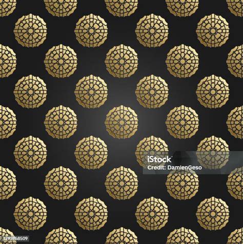 방사형 장식품이있는 금색의 이음새가 없는 이슬람 패턴 라마단 카렘 장식 장식품 벡터 일러스트 레이 션 0명에 대한 스톡 벡터 아트 및 기타 이미지 Istock