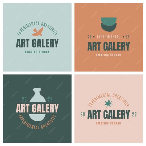 차분한 색상 팔레트 로고 디자인 무료 벡터