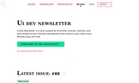 ui dev newsletter hand curated list of articles resource fyi