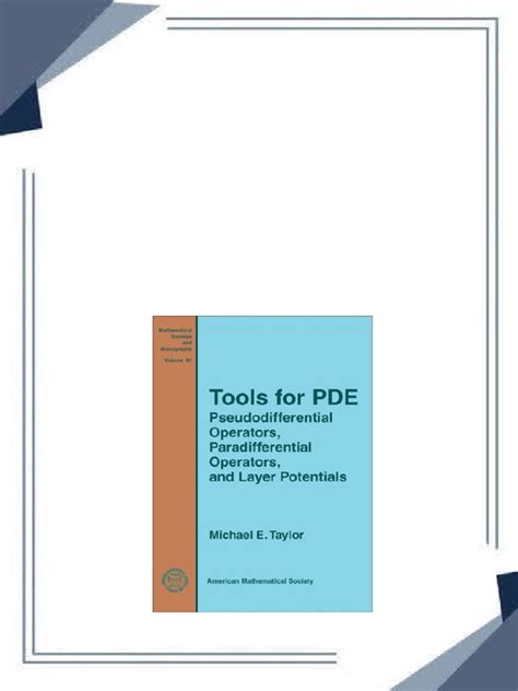 Tools For Pde Pseudodifferential Operators Paradifferential Operators