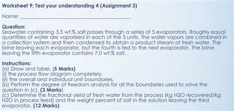 Worksheet 9 Test Your Understanding 4 StudyX