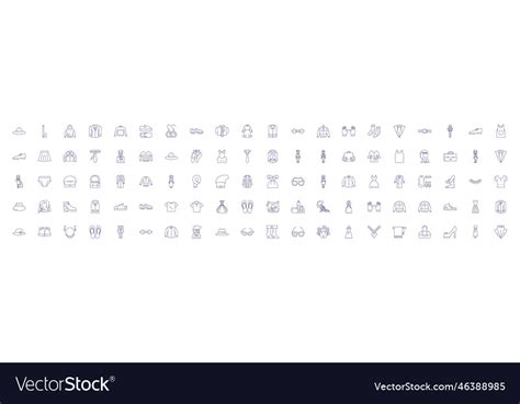 Fashion Business Line Icons Signs Set Design Vector Image