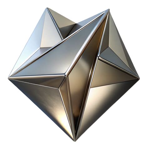 Inspired Surreal A Metallic Geometric Sculpture With Sharp Angles And Reflective Surfaces Lit