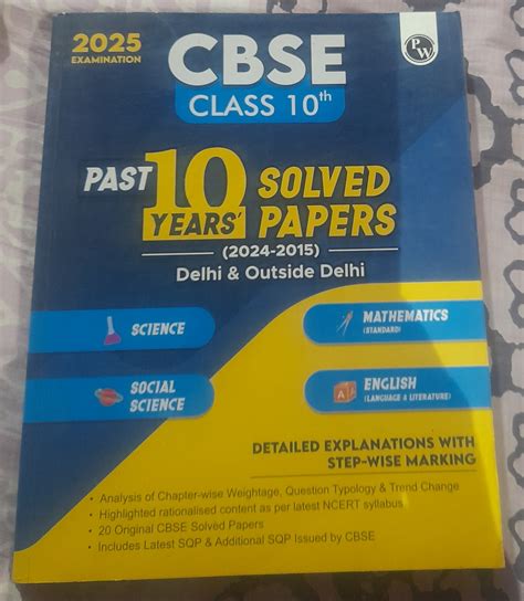 Buy 10 Years Solved Pyq Class 10 Cbse Bookflow