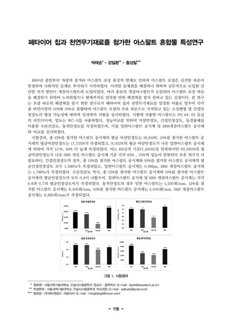 폐타이어 칩과 천연무기재료를 첨가한 아스팔트 혼합물 특성연구 Koreascholar
