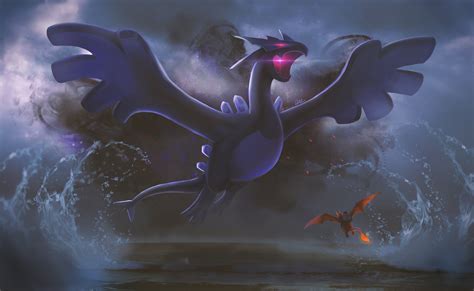 Pokemon Shadow Lugia Wallpaper Shadow Lugia Art Print 11 X 17 Etsy