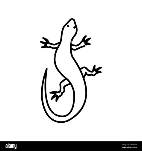 Lizard Icon Linear Logo Mark Set Collection In Black And White For Web Stock Vector Image And Art