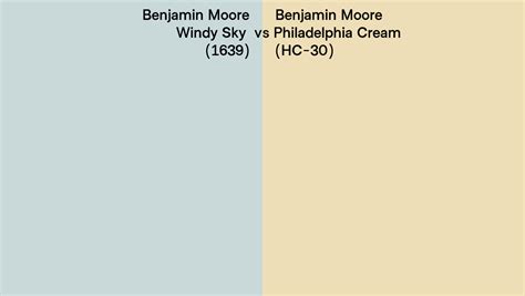 Benjamin Moore Windy Sky Vs Philadelphia Cream Side By Side Comparison