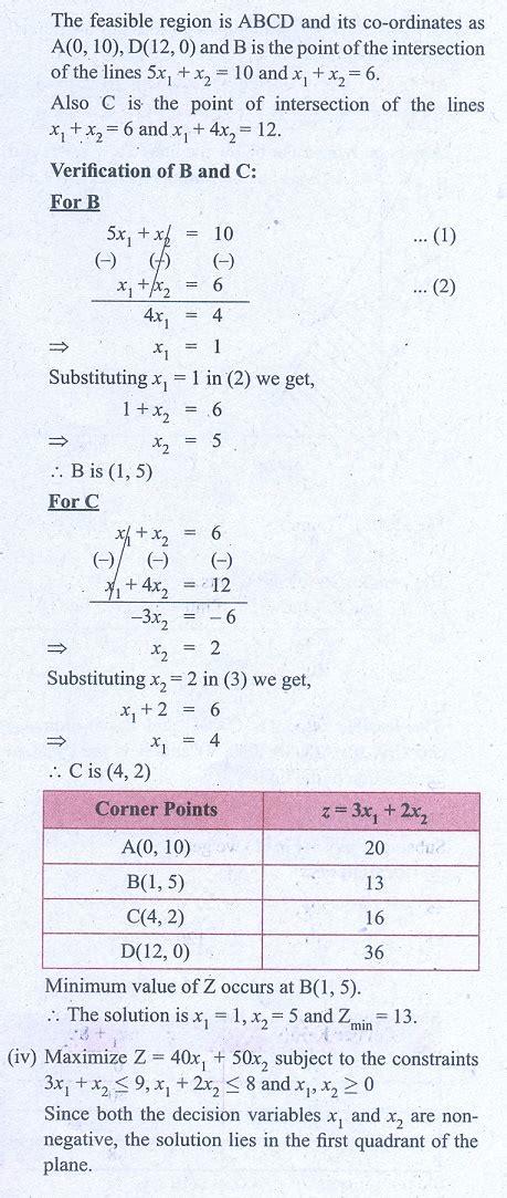 Exercise 10 1 Solution Of Lpp By Graphical Method Problem Questions