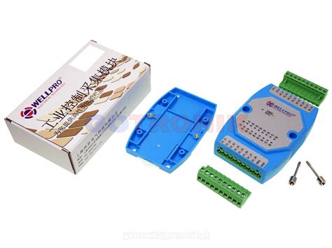 Wp8024adam 8di4ro Wejścia Cyfrowe Wyjście Przekaźnikowe Wellpro Rs485