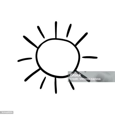 귀여운 만화 손으로 그린 태양 그림 달콤한 벡터 흑백 태양 그리기 흰색 배경에 그려진 고립 된 단색 낙서 태양 벡터 일러스트 레이 션 0명에 대한 스톡 벡터 아트 및 기타