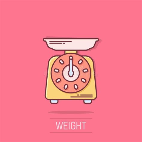 Bathroom Weight Scale Icon In Comic Style Mass Measurement Cartoon Vector Illustration On
