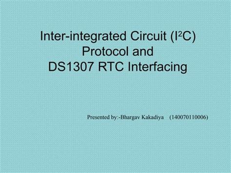 I2c Bus Protocol Ppt