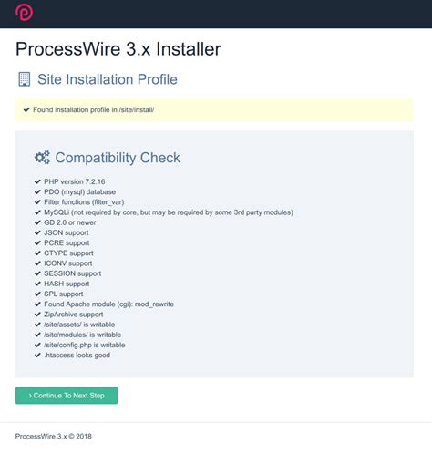 Setup Processwire — Devilbox 10 Documentation